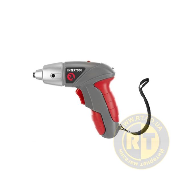 ᐉ Отвертка аккумуляторная 3.6V, NiCd, кейс+насадки INTERTOOL DT-0301 - rt.co.ua