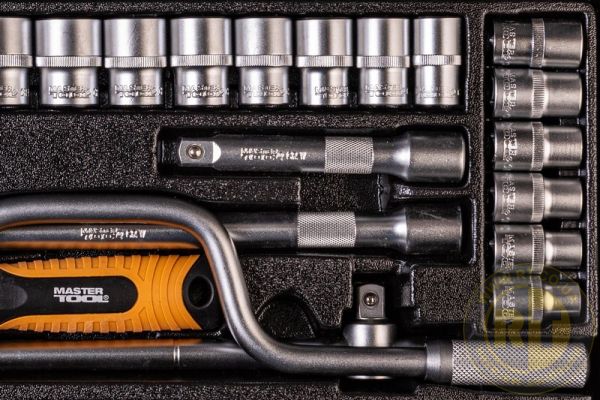 ᐉ Професійний набір інструментів 24 елементи, 1/2”, сталь CrV, головки 10-32 мм, гнутий комір ...