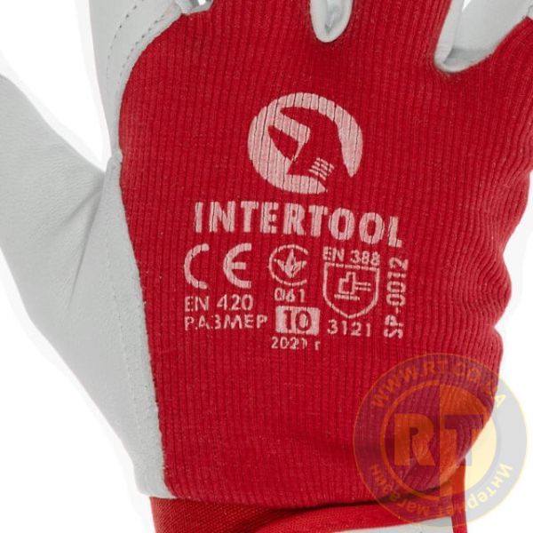 ᐉ Рукавичка шкіряна комбінована з високоякісної шкіри та тканини 10" еластичний манжет на ...