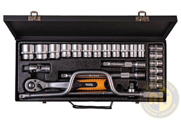 ᐉ Професійний набір інструментів 24 елементи, 1/2”, сталь CrV, головки 10-32 мм, гнутий комір ...