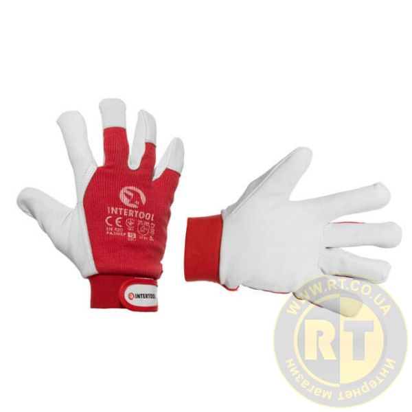 ᐉ Перчатка кожаная комбинированная из высококачественной кожи и ткани з підкладкою, размер - 10 ...