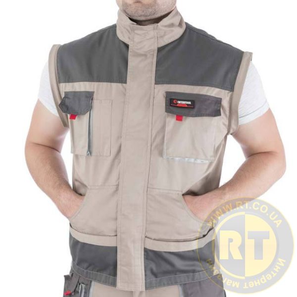 ᐉ Куртка робоча 2 в 1, 100% бавовна, щільність 180 г/м2, XXL INTERTOOL SP-3035 - rt.co.ua