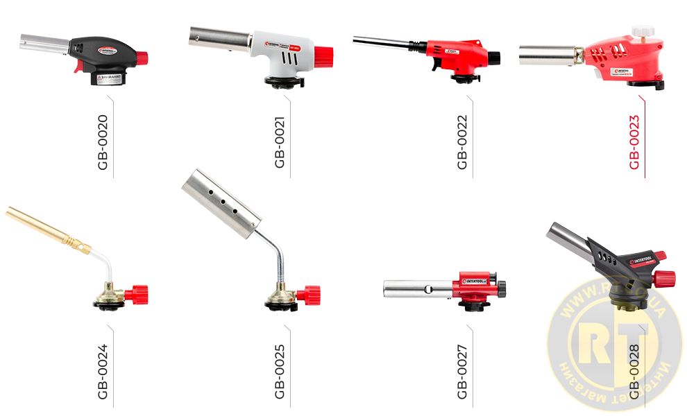 ᐉ Горелка газовая, пьезозажигание на курке, регулятор, рассекатель пламени INTERTOOL GB-0023 ...