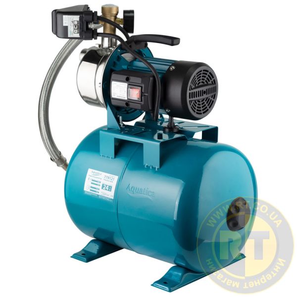 ᐉ Станция 0.6кВт Hmax 35м Qmax 50л/мин (самовсасывающий насос нерж) 24л Украина AquaticaLEO ...