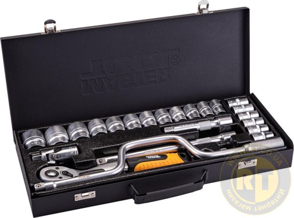 ᐉ Професійний набір інструментів 24 елементи, 1/2”, сталь CrV, головки 10-32 мм, гнутий комір ...