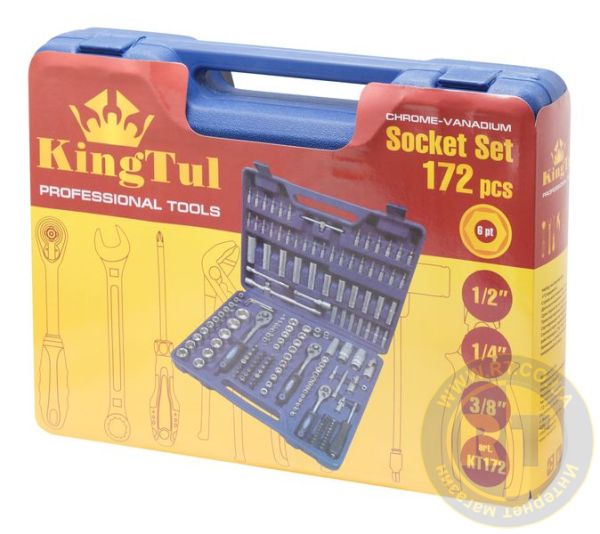 ᐉ Набір інструментів 172пр 1 2 1 4 3 8 6гр 4 32мм Kingtul Kt 172 Ua