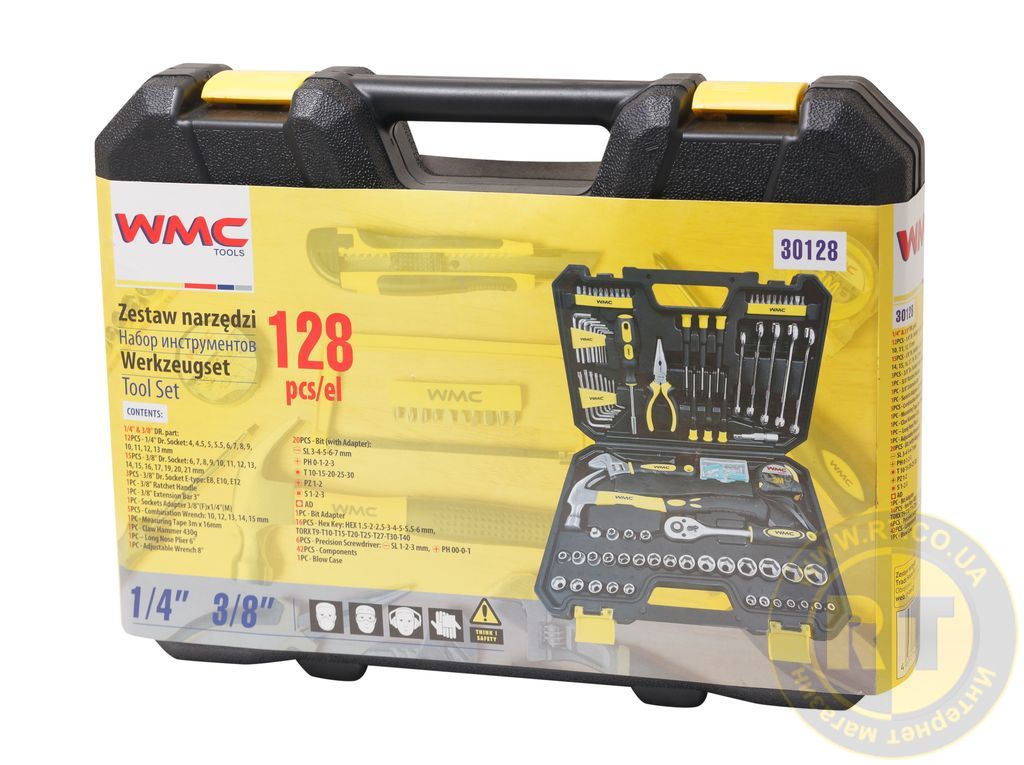 ᐉ Набір інструментів 128пр. 1/4 ", 3/8 " WMC TOOLS WT-30128 - rt.co.ua