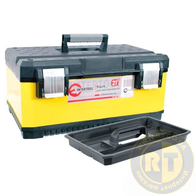 ᐉ Ящик для инструментов с металлическими замками, 21" 534*366*266 мм INTERTOOL BX-2021 - rt.co.ua